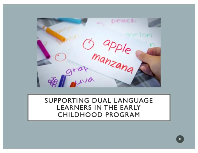 Supporting Dual Language Learners in The Early Childhood Program - The Child Care Company